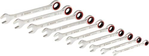 BOSCH Professional 10 Pieces Ratchet Spanner Set (10 Sizes, 8-19 mm ...