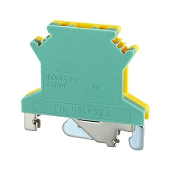 10 Pcs USLKG2.5 Ground Circuit Connection Wire Terminal Block,DIN Rail ...