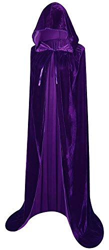 LHJ Unisex Halloween Costume Cape Hooded Velvet Cloak for Men and ...