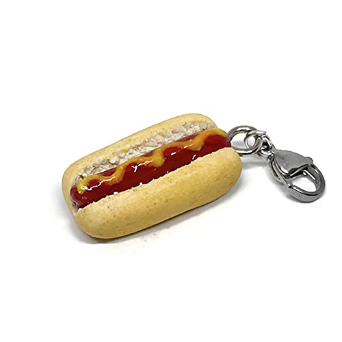 Amazon.com: Hot Dog Charm, Durable Lobster Claw Clasp, Zipper Pull ...