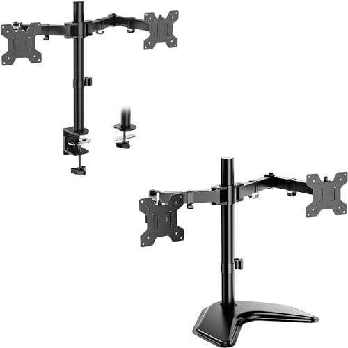Amazon.com: WALI Bundle - 2 Items: Dual Monitor Mount and Dual Monitor ...