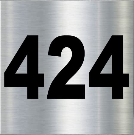 Number Plate 424 Room, Door No,Rack Numbers Warehouse, Steel Brushed ...
