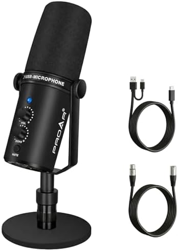 Amazon.com: PROAR XLR/USB Dynamic Microphone,PC Computer Microphone for ...