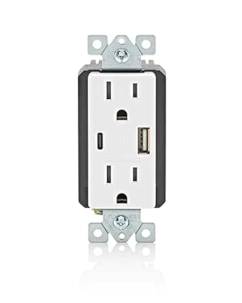 Leviton USB Type A-C Receptacle - Powerful Dual Charging Ports
