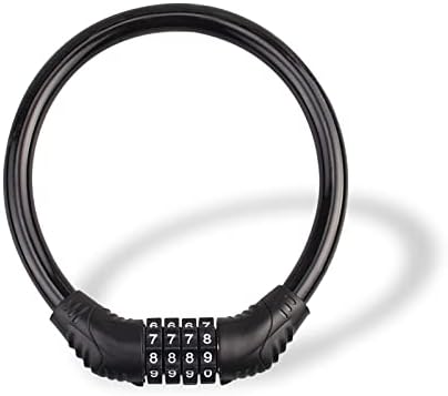 Bike Lock, Heavy Duty Cable Bicycle Lock, High Security 4 Digits Codes ...