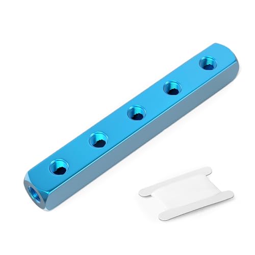 TAILONZ PNEUMATIC 1/4″ Blue 5 Way 8 Port Pneumatic Shunt Aluminum Block ...