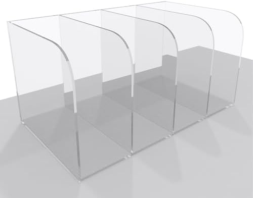 Amazon.com: SANRUI Acrylic Desk File Organizer, 4 Vertical Compartments ...