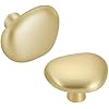 Malimali 5 Pack Brushed Brass Pebble Cabinet Knobs for Dresser Drawers, Gold Cabinet Hardware ...