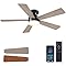 BYKISTOK 48 Inch Ceiling Fan with Light, Black Flush mount Ceiling Fan ...