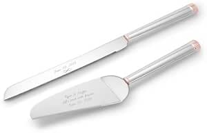 Amazon.com: Rose Gold Wedding Cake Servers - Personalized Wedd : Home ...