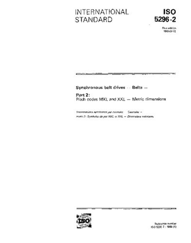 ISO 5296-2:1989, Synchronous belt drives - Belts - Part 2: Pitch codes ...