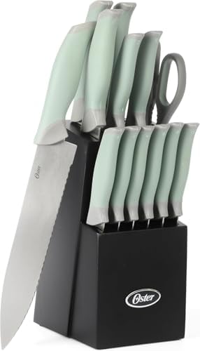 Amazon.com: Oster Lindbergh 14 Piece Stainless Steel Kitchen Knife ...