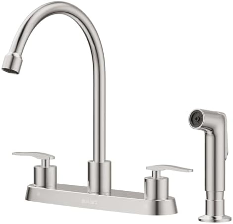 BLYLUND Kitchen Faucet with Side Sprayer, Brushed Nickel High Arc 8 ...