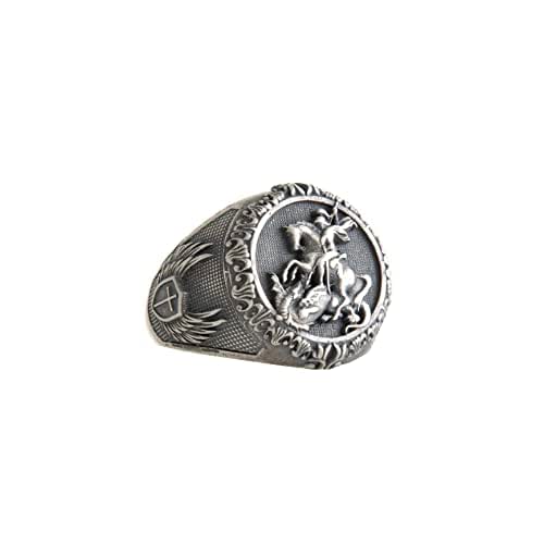 Amazon.com: Silver Handmade Archangel Saint Michael Ring, Guardian Of ...