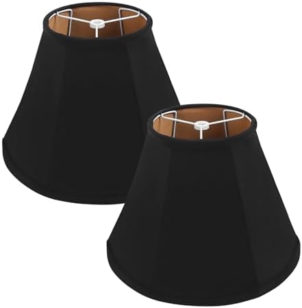 SEEYUAN KD Lamp Shades Set of 2, Slubbed Fabric Lamp Shades for Table ...