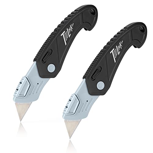 Amazon: 2-Pack Folding Utility Knife, Quick Change Box Cutter with ...