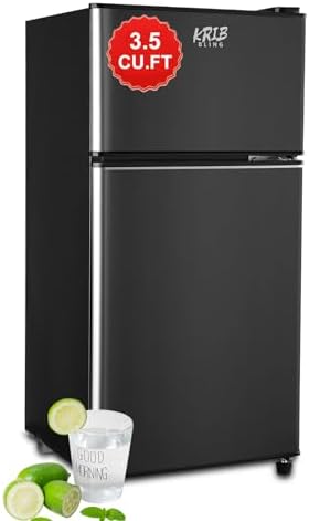 Amazon.com: KRIB BLING Compact Refrigerators with Freezer on Top, Mini ...
