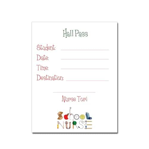 Amazon.com: Personalized School Nurse Hall Pass Nurse Hallpass Back To ...