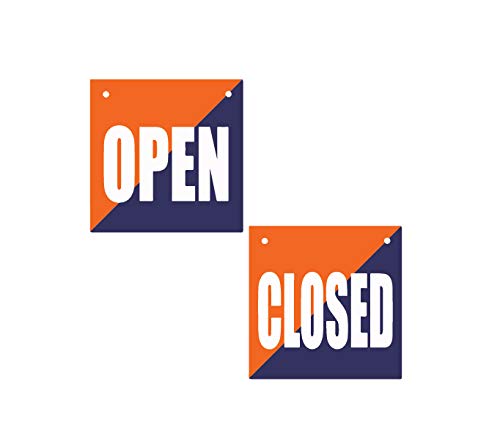 SIGN EVER™ Open Closed Double Sided Sign Board Orange Blue Crose Shop ...