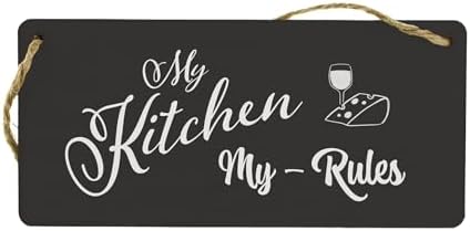 Kitchen Rules: Funny Plywood Hanging Sign for Food Lovers and Cooks ...