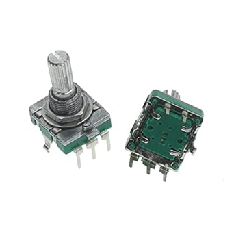 2PCS 360 Degree Rotary Encoder Switch EC16 Encoder Audio Coding 5Pin Handle Long 20MM Push ...