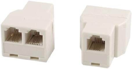 sourcing map 2 Pcs RJ11 6P4C 1 to 2 Female Telephone Line Splitter ...