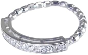 Amazon | [ヴィーナス ジュエリー] プラチナ950 Pt950 天然ダイヤモンド リング 計0.15カラット 指輪 ストレッチリング フリーサイズ プレゼント 女性 | リング 通販