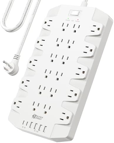 Amazon.com: Power Strip Surge Protector, SUPERDANNY 18 Outlets with 2 ...