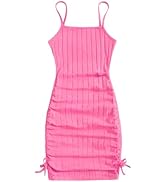 Amazon.com: EXARUS Girls Long Sleeve/Spaghetti Strap Bodycon Dress ...