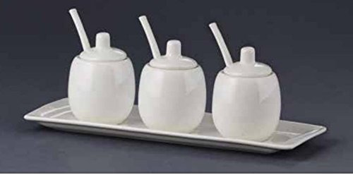Buy Ariane White Pickle Pot Set With Tray 5.6X13.9cm Online at Low ...