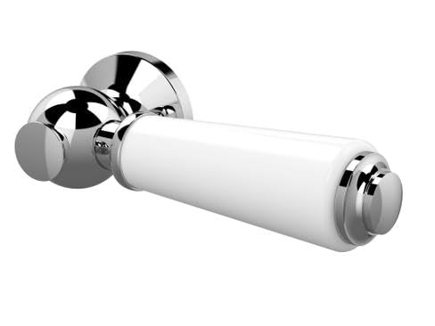 AQUATEK White Ceramic Cistern Toilet Flush Handle w/Chrome Victorian ...
