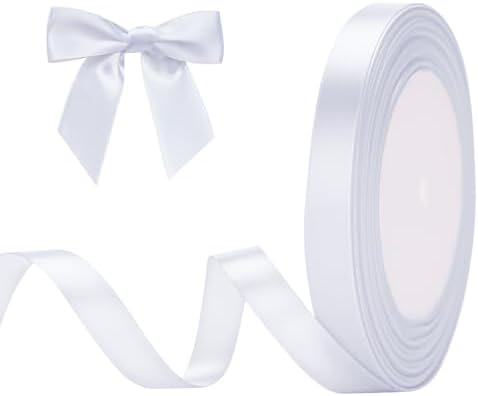 10mm x50m white double faced satin ribbon by 10MM Ribbon : Amazon.co.uk ...