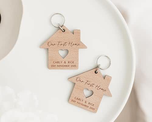 Amazon.com: Personalized New Home Keychain, Custom House Key Ring, Our ...