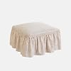 Amazon.com: SureFit Ottoman Slipcover, Twill Ruffled Design, Neutral ...