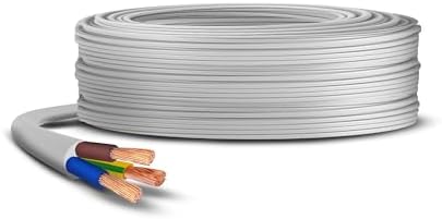 K M Electronics® 3 CORE Mains Cable Wire Flex White 0.5MM 3A 3 AMP 5M ...