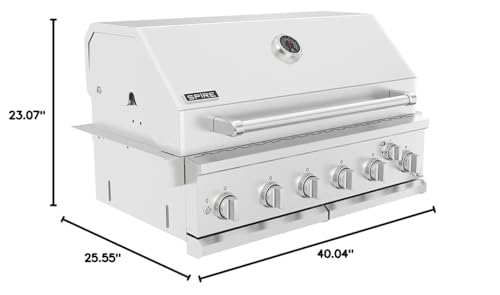 Spire Premium Grill Built-in Head, 6-Burner with Rear Burner Propane ...