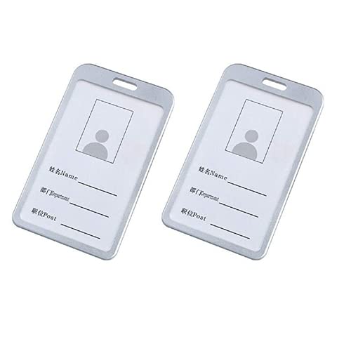 LRS Aluminum Alloy ID Card Holder - Portrait Style - Silver Color - for ...