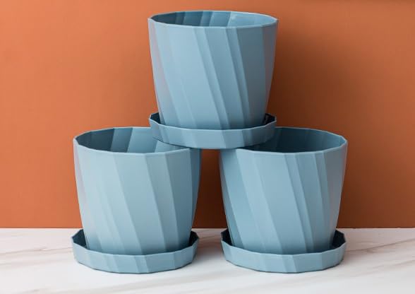 Athens Elegant Designer Multi-Color Plastic Planter Set of 3| Large ...
