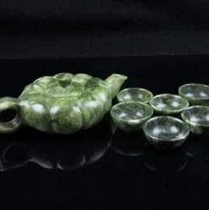 Amazon.com | Yenoshi Chinese Green Jade Dragon Carved teapot teacup Tea ...