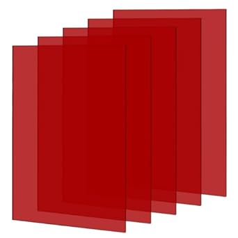 PH PandaHall 5PCS Acrylic Sheet Red Translucent Sheet Cast Acrylic ...
