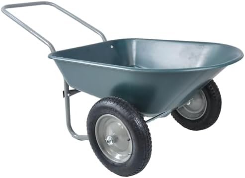 Amazon.com : 2-Wheel Wheelbarrow, Heavy Duty Garden Cart, Two Wheeled ...