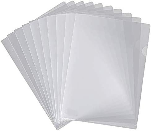 Uhat A4 Cut Flush Folders Clear Plastic Wallets Top and Side Open ...