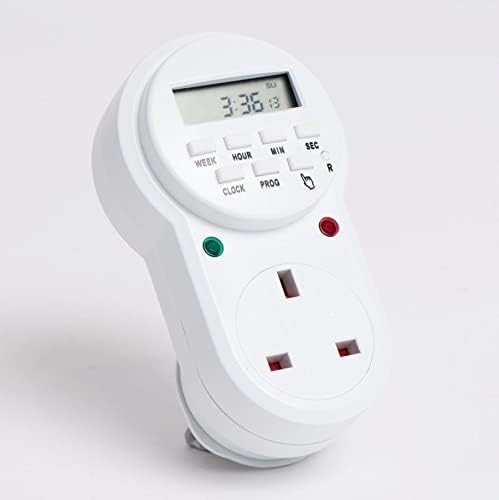 Electronic digital mains Timer Socket Plug-in with LCD Display 12/24 ...
