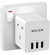 Mscien Multi Plug Adaptor, Plug Extension with Independent Switches, 4 ...