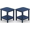 Amazon.com: SERWALL Adirondack Table Set of 2, Outdoor Side Table- Blue ...