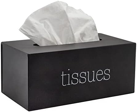 Amazon.com: AuldHome Rectangular Tissue Box Cover (Black), Modern ...