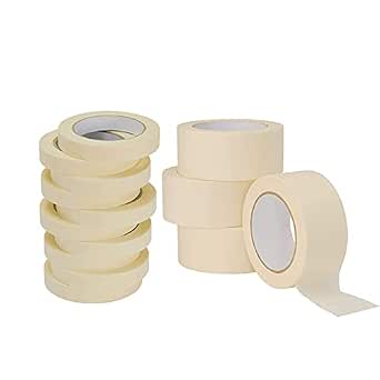 Lichamp 10 Pack White Masking Tape General Purpose 0.75 inch and 4 ...