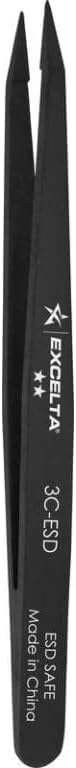 Amazon.com: Excelta Plastic ESD Tweezers, Straight Very Fine Point ...
