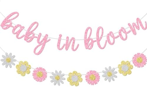Amazon.com: Baby In Bloom with Flowers Banner, Girl Baby Shower, Flower ...
