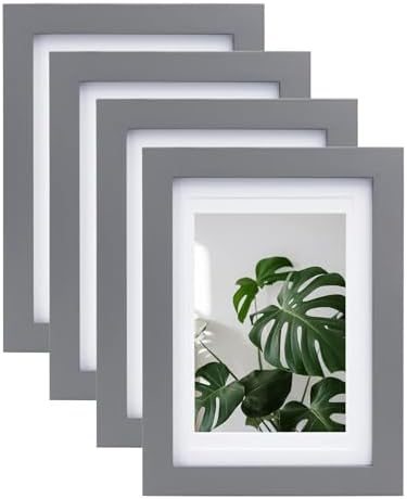EGOFINE 7x5 Picture Frames Set of 4 - Made of Solid Wood Covered by ...